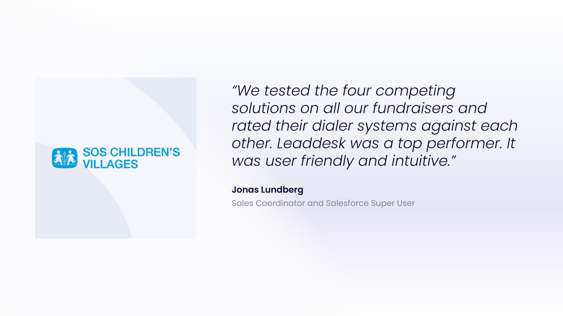 SOS Children’s Villages' Contact Center Integration with LeadDesk ...
